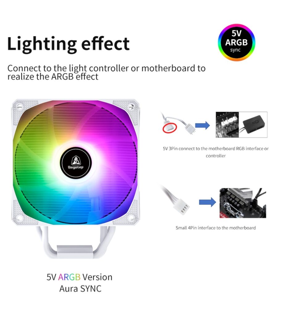 SEGOTEP CPU AIR COOLER FROZEN TOWER T6 (WHITE) - Gadtech